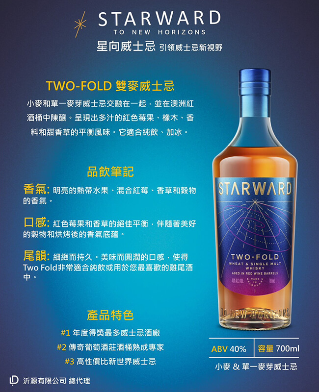 星向 STARWARD TWO-FOLD 雙麥威士忌 - 一飲商店